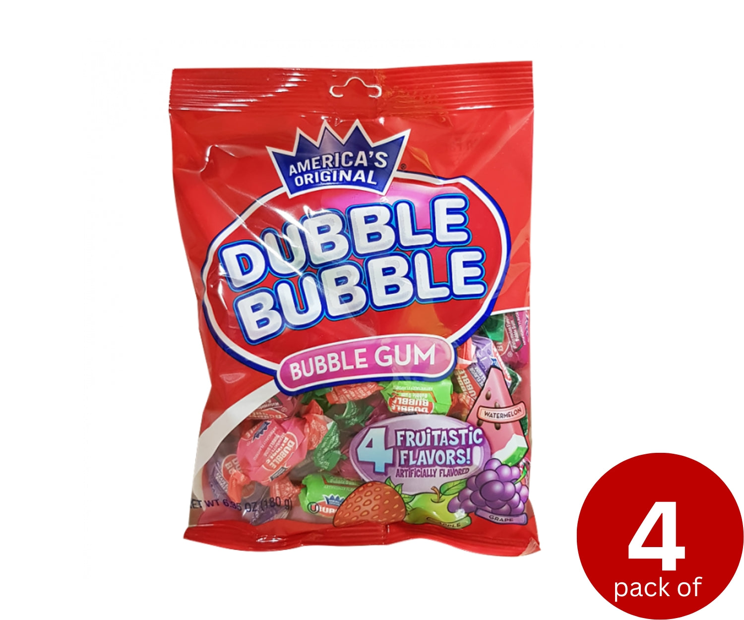 Dubble Bubble Bubble Gum 4 Flavours Peg Bag 180g (6.35oz) – Broadway Candy
