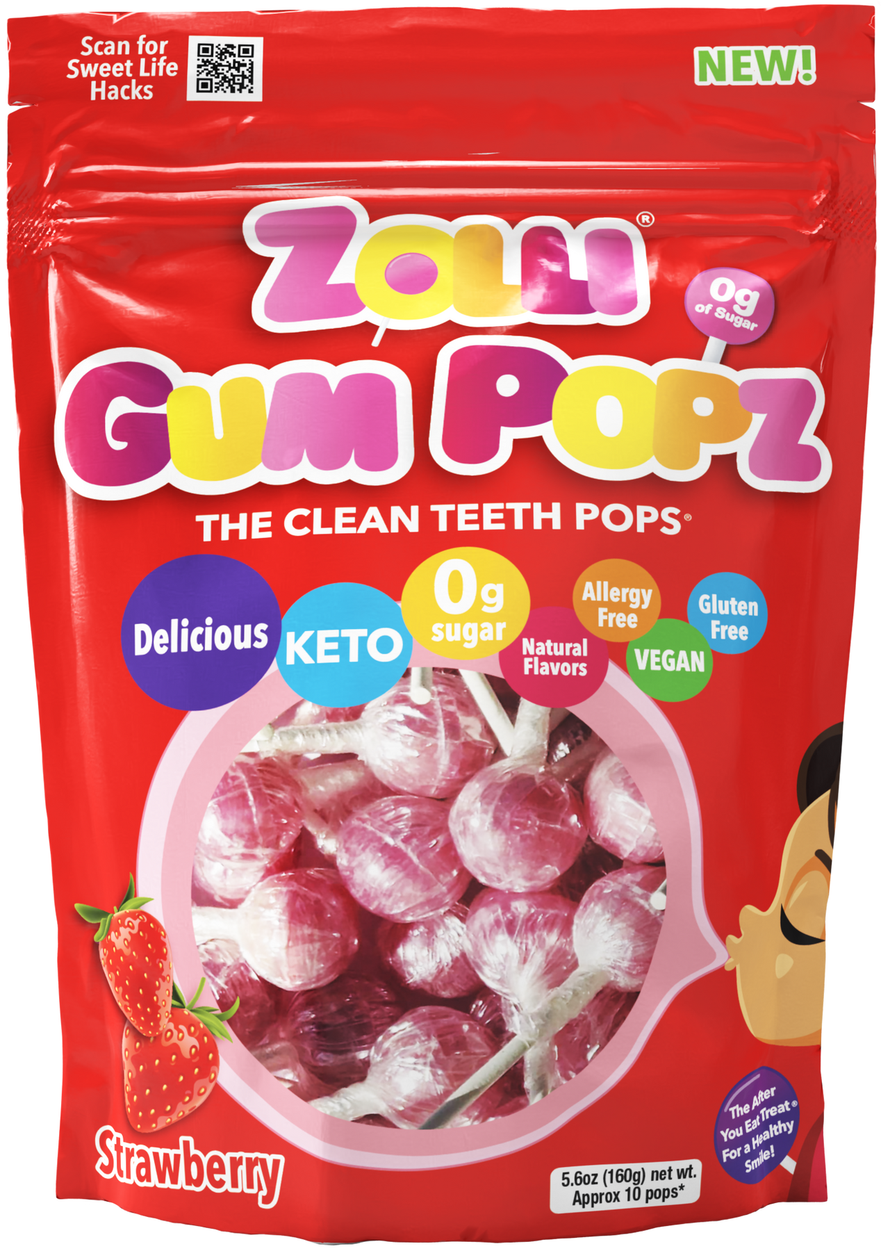 Zollipops Gum Popz Strawberry NK 158g (5.6oz) – Broadway Candy