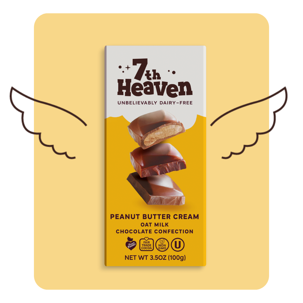 7th Heaven Peanut Butter Cream Oat Milk Chocolate 100g – Broadway Candy