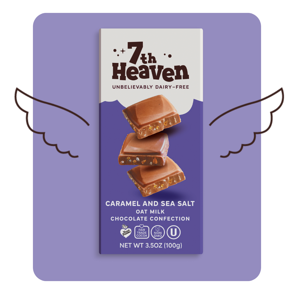 7th Heaven Caramel And Sea Salt Oat Milk Chocolate 100g – Broadway Candy