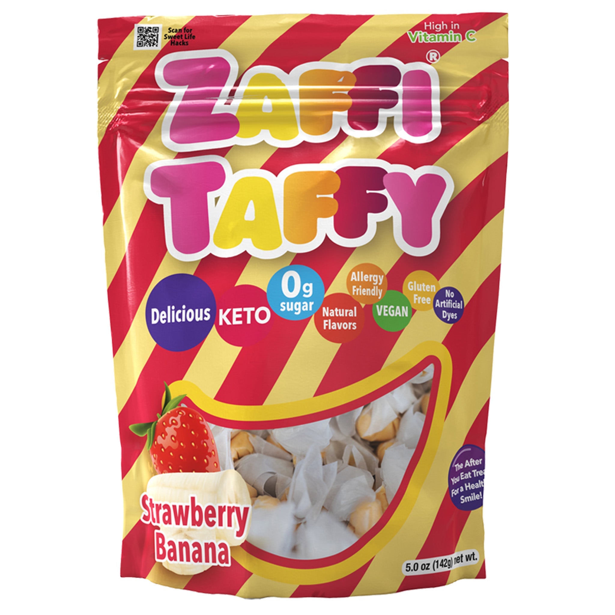 Zollipops Zaffi Taffy Strawberry+Banana 142g – Broadway Candy