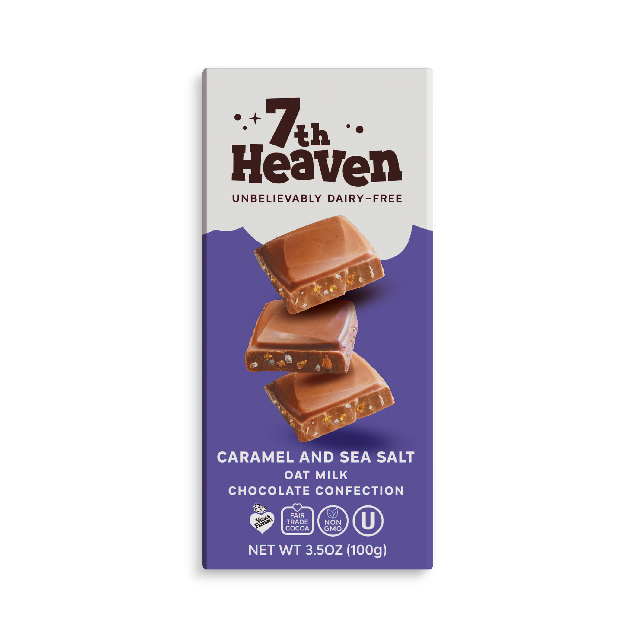 7th Heaven Caramel And Sea Salt Oat Milk Chocolate 100g – Broadway Candy