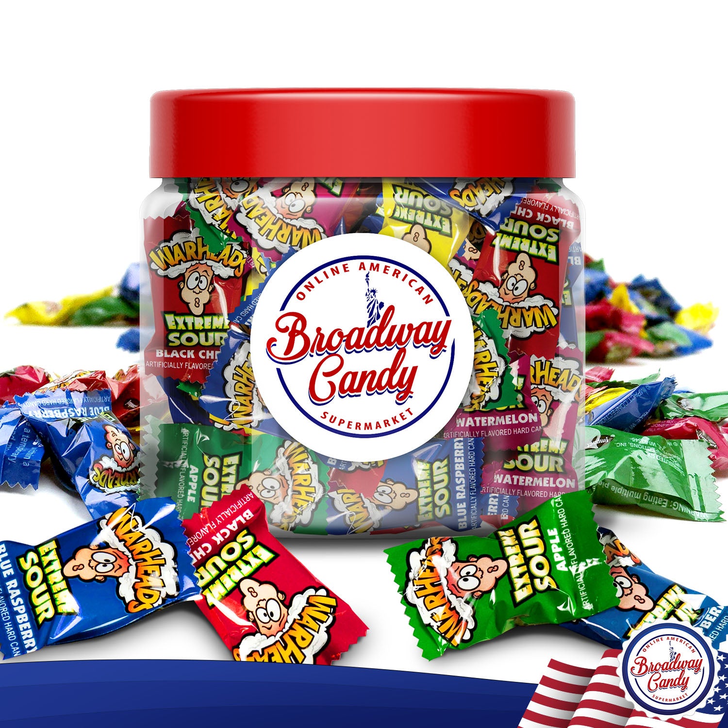 Warheads Extreme Sour Candies Assorted Jar 300g (Approx. 65 Pieces) by ...