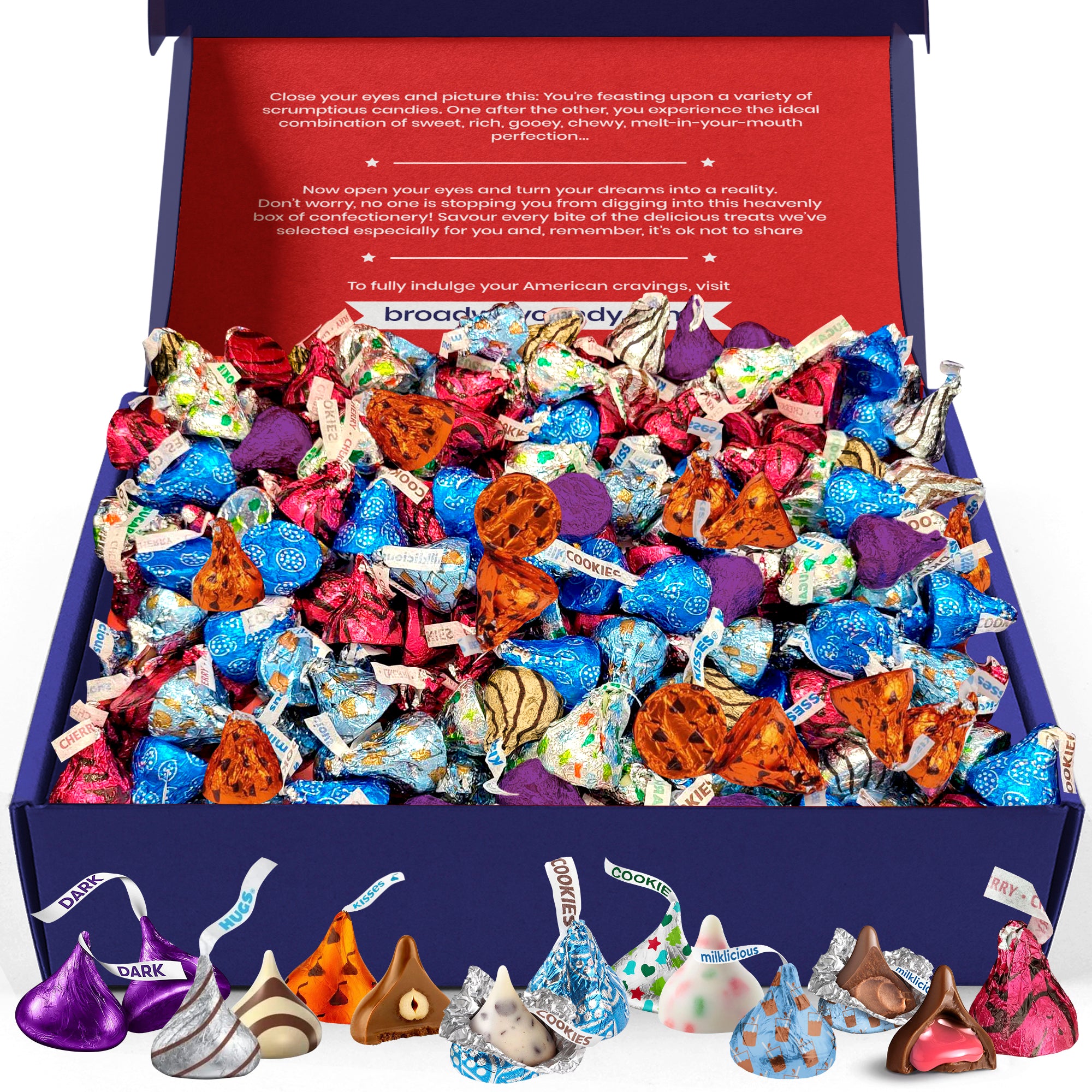 Blissful Kisses by Broadway Candy | 900g Assortment of Hershey's Kisse