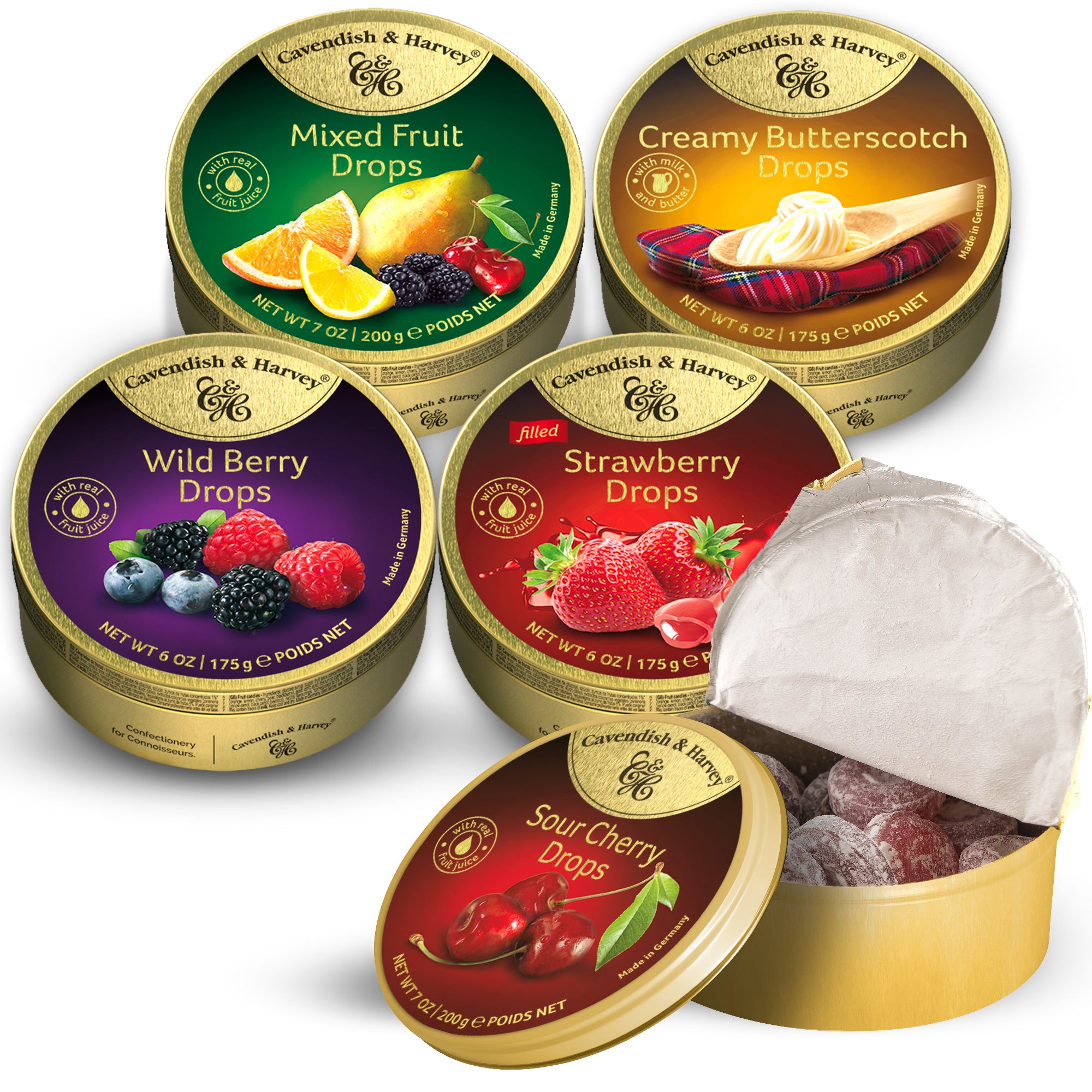 Cavendish & Harvey Premium Hard Candy Variety Pack | 5 Pack | 175g-200 ...