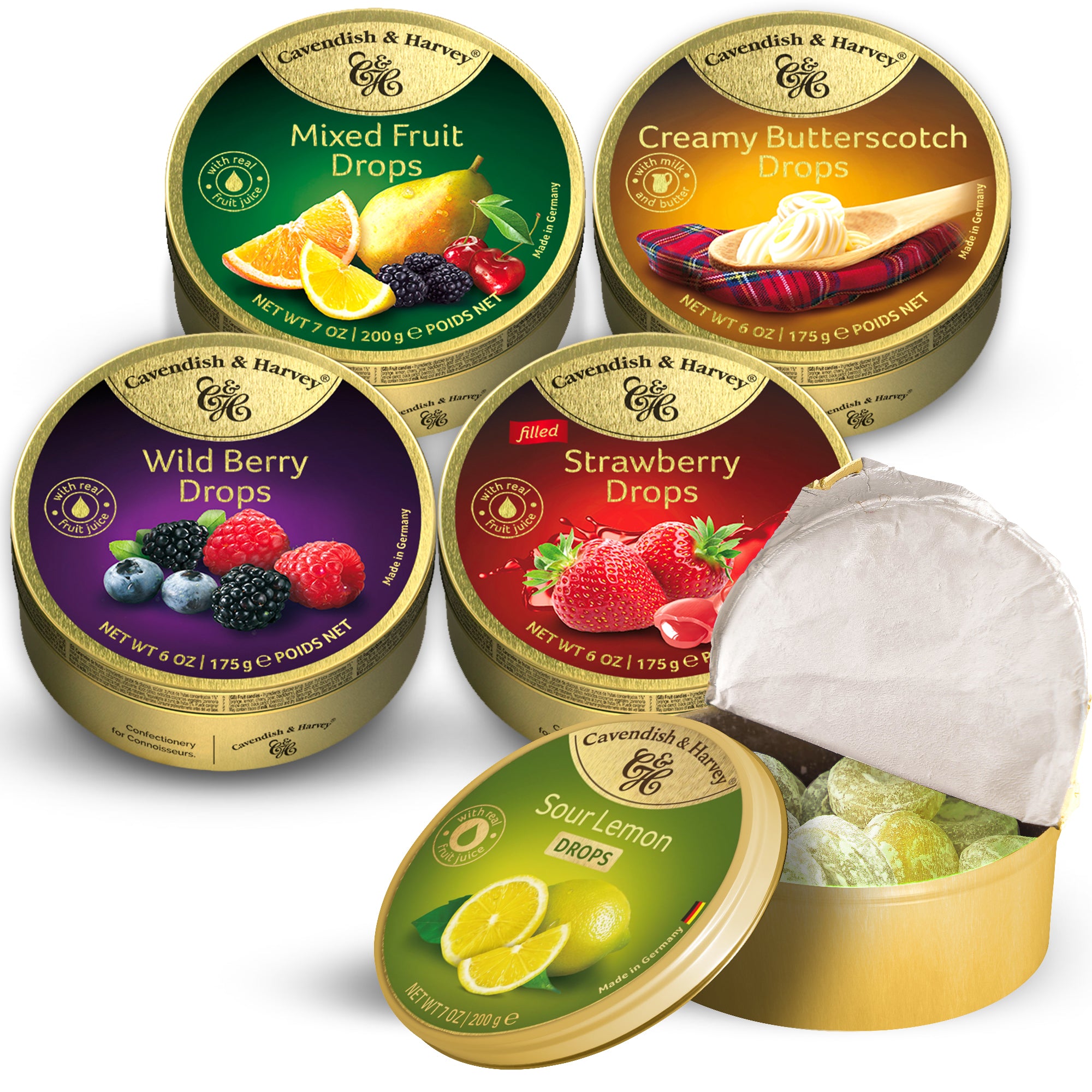 Cavendish & Harvey Drops Premium Hard Candy Variety Pack | 5 Pack | 17 ...