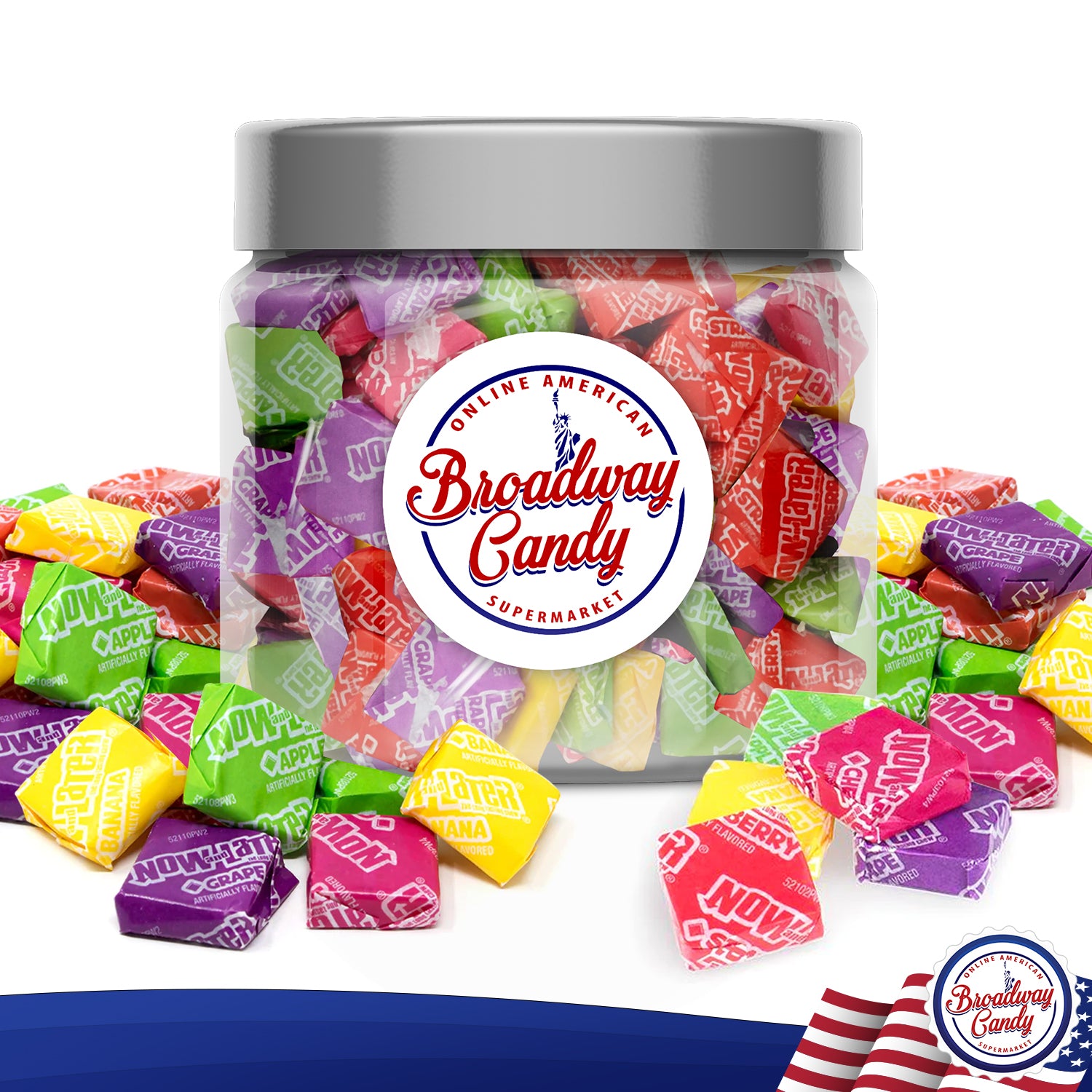 Now & Later Sweet & Sour Chewy Candy Assorted Jar 450g (Approx. 100 Pi ...
