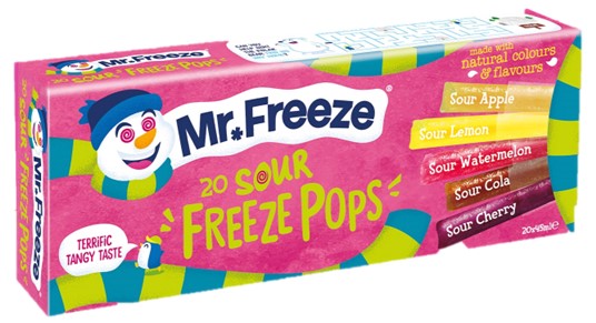 Mr Freeze Ice Pops - Sours - Assorted Flavours - 20 pops x 45ml ...