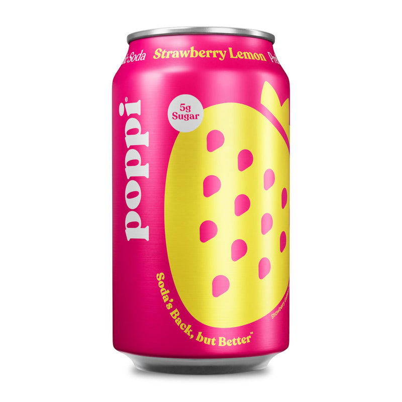 Poppi Sparkling Prebiotic Soda Straw Lemon 355ml – Broadway Candy