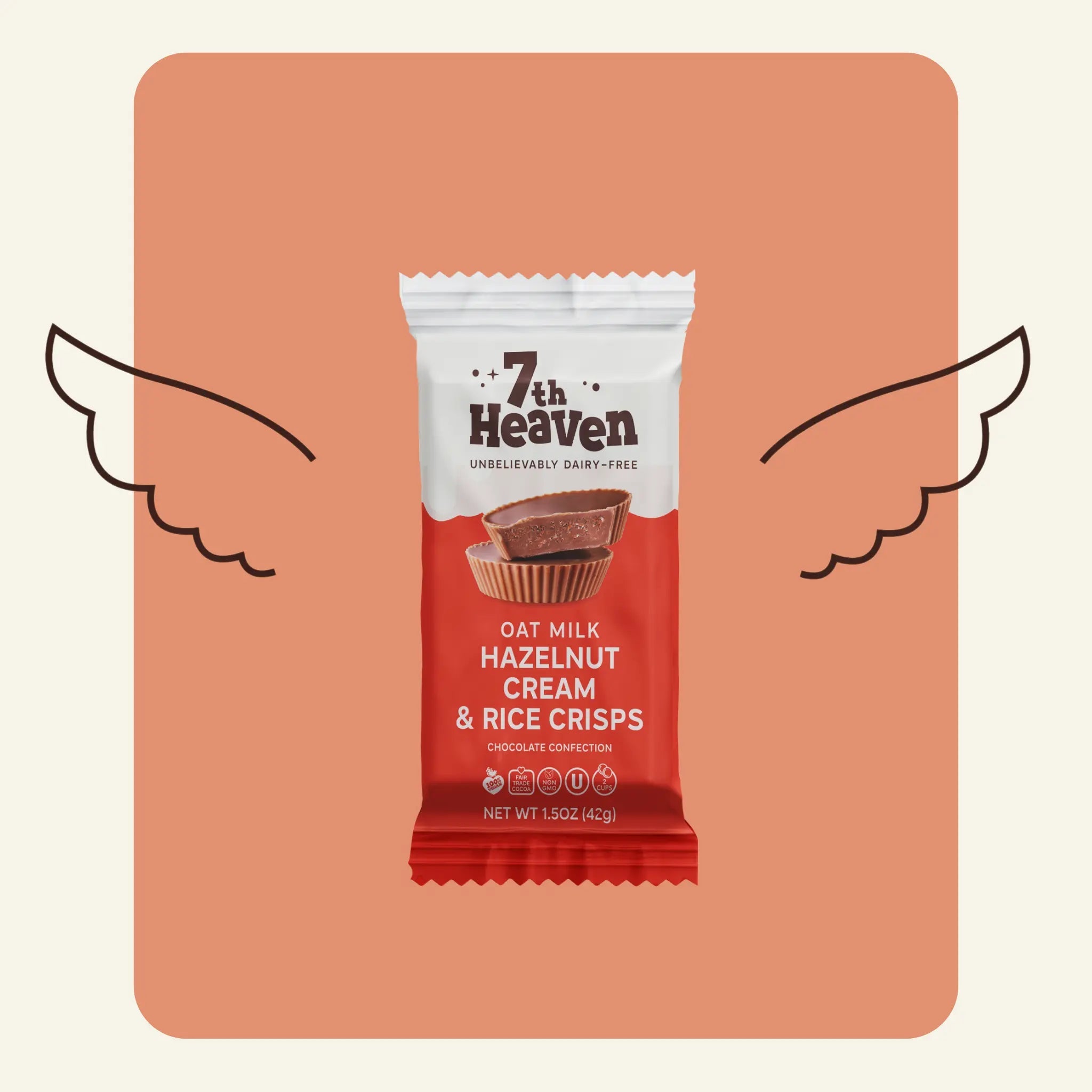 7th Heaven Hazelnut Cream and Rice Crisps Cream Cups Oat Milk Chocolat ...