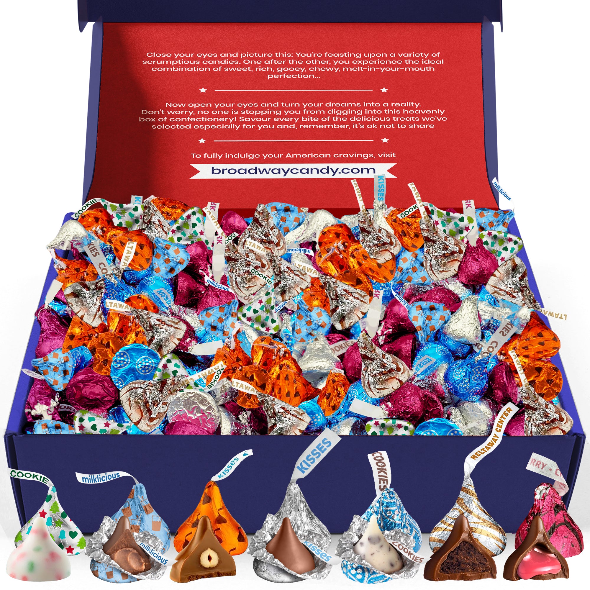 Blissful Kisses by Broadway Candy | 900g Assortment of Hershey's Kisse