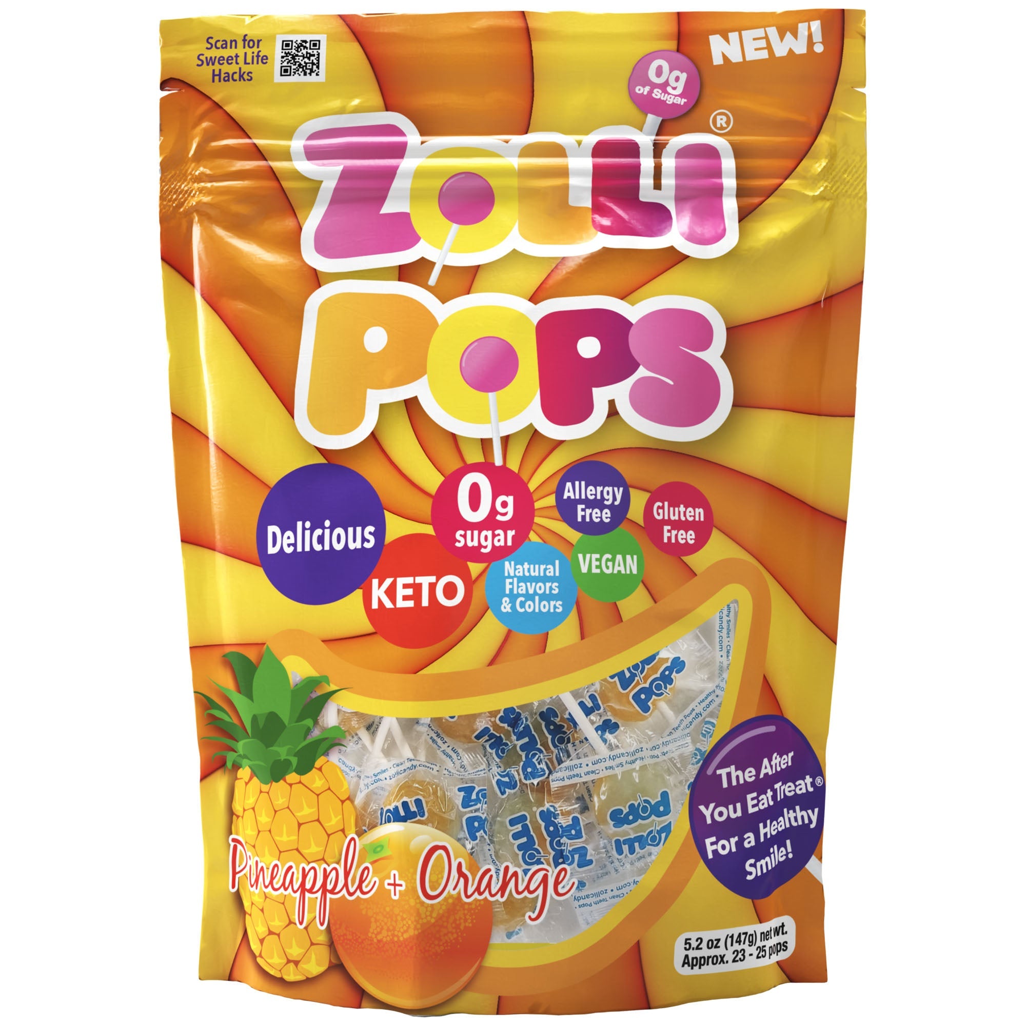 Zollipops Zollipops Pineapple+Orange 147g – Broadway Candy