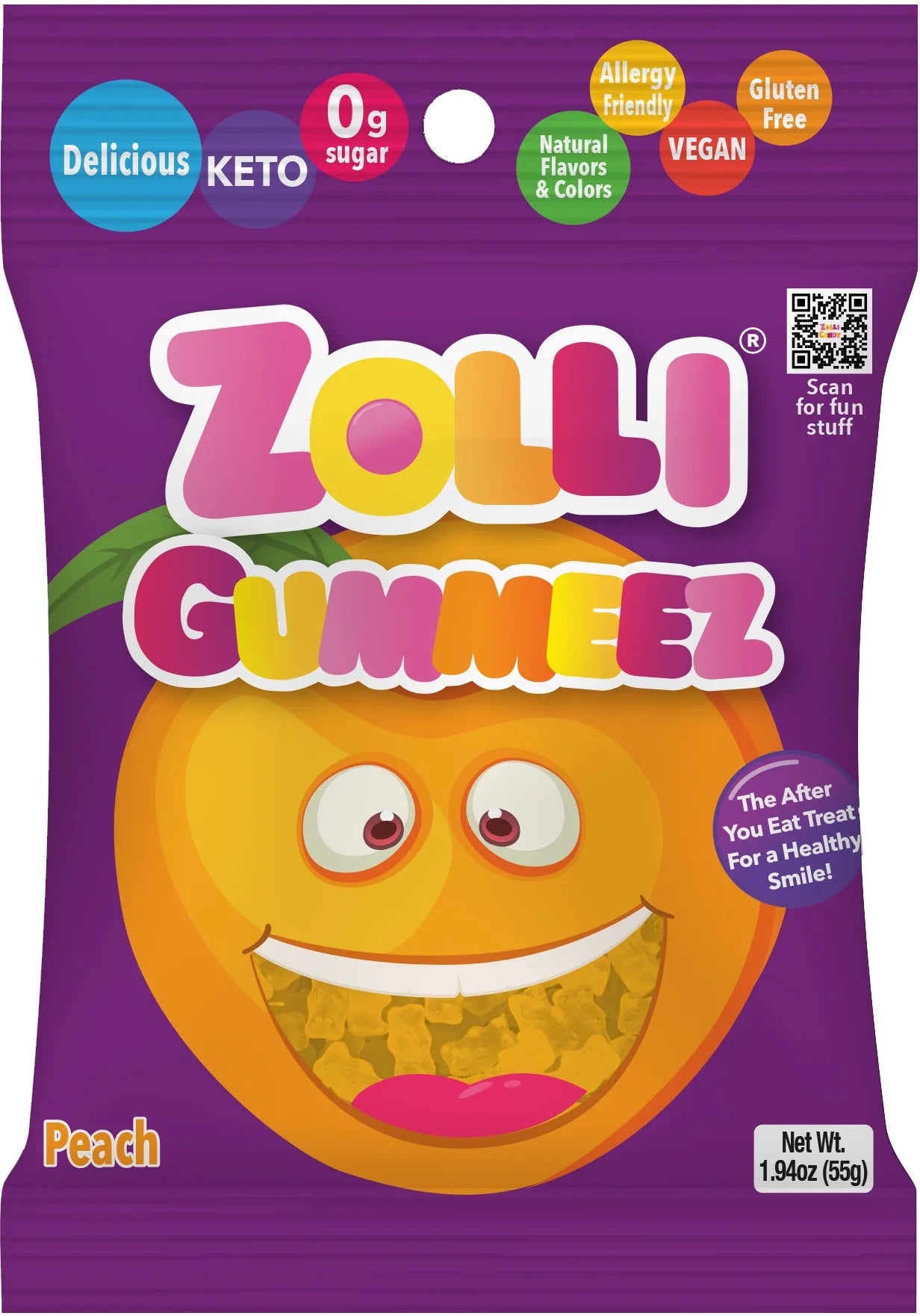 Zollipops Zolli Gummeez Peach NK 55g (1.94oz) – Broadway Candy