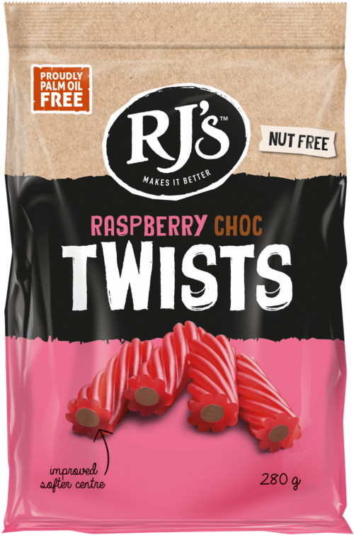 RJ'S Natural Soft Eating Licorice Raspberry Choc Twist NK 280g ...