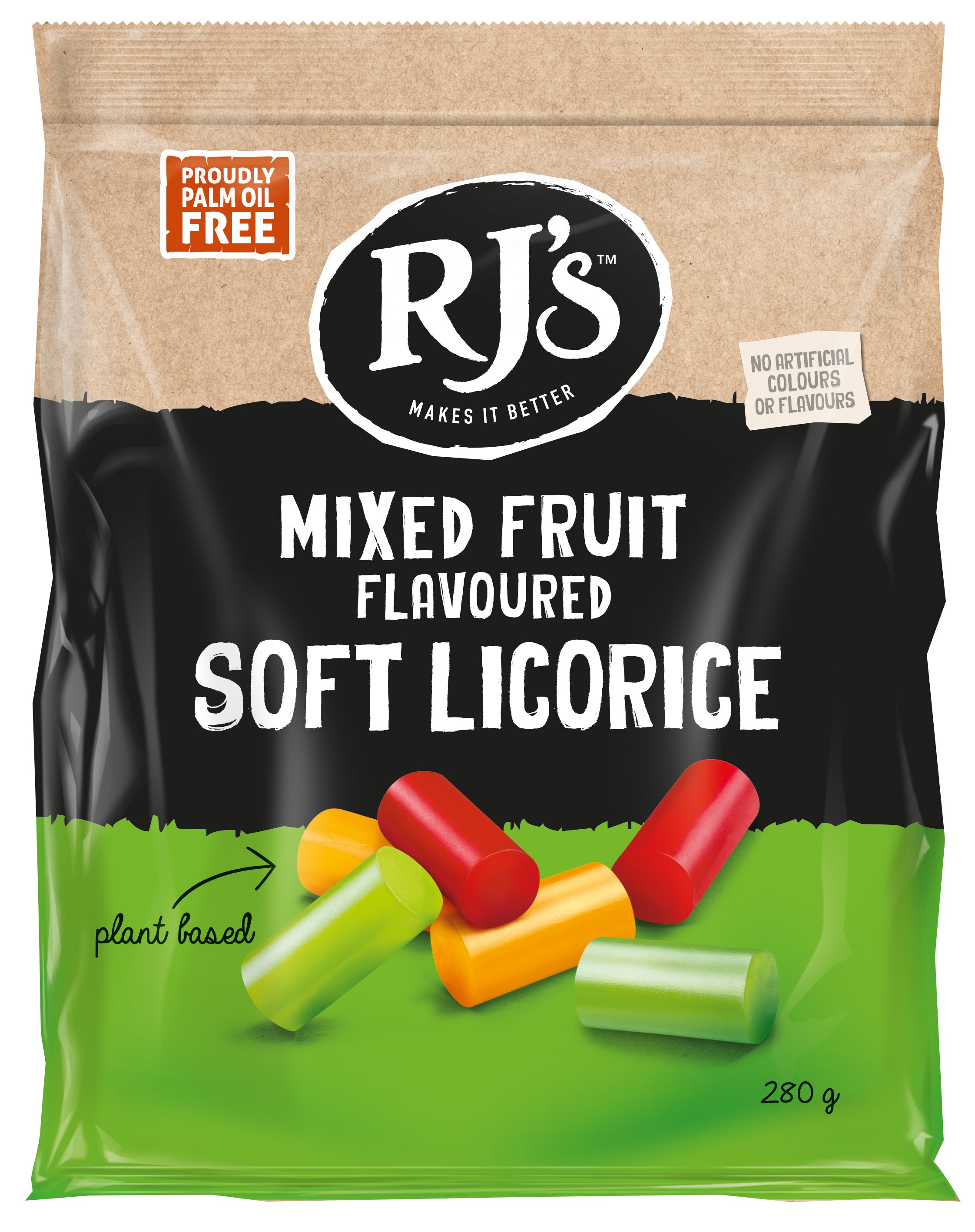 RJ'S Pack of 12 x 280g Natural Soft Mixed Fruit Licorice – Broadway Candy