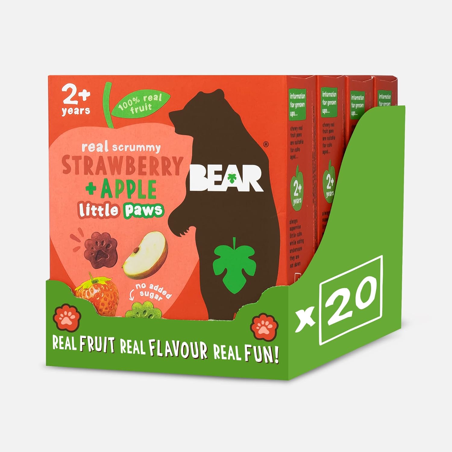Bear Paws Pack of 4 x 5 x 20g MULTIPACK Strawberry & Apple – Broadway Candy
