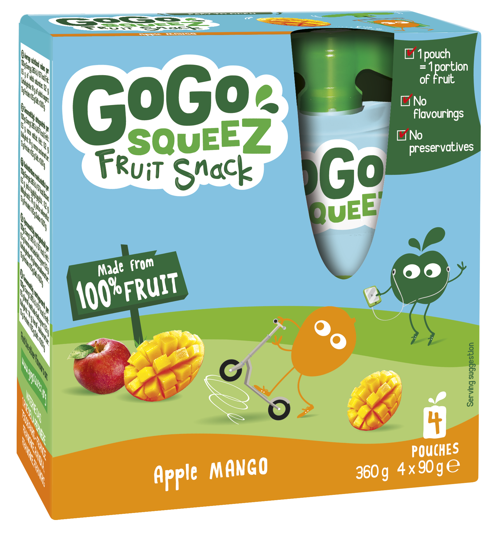 GoGo SqueeZ Pack of 5 x 4 x 90g Mango – Broadway Candy
