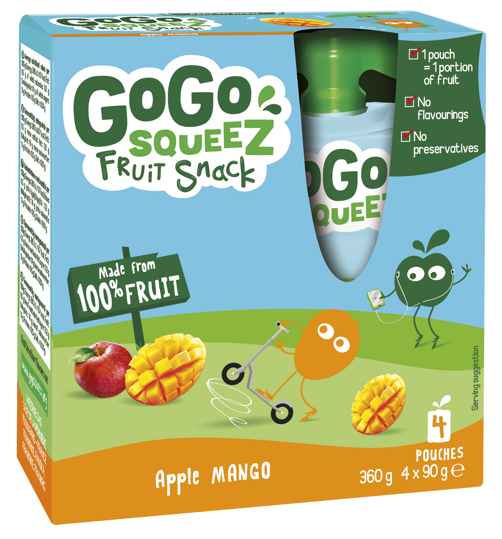 GoGo SqueeZ Pack of 5 x 4 x 90g Mango Fruit Snack in a Pouch – Broadway ...