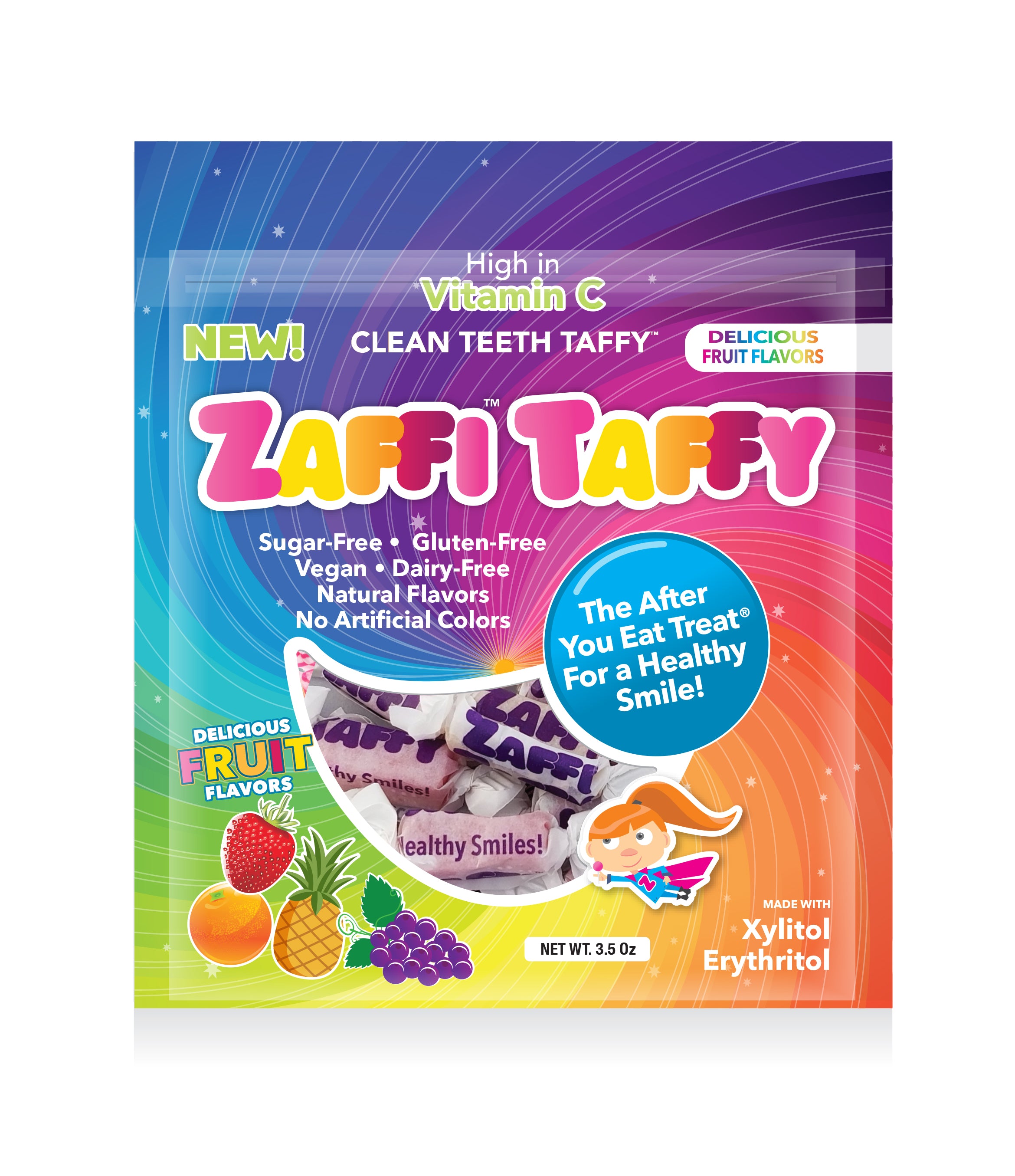Zaffy Taffy Variety Fruit 85g (3oz) | Sugar Free | Gluten Free ...
