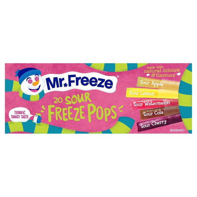 Mr Freeze Ice Pops - Sours - Assorted Flavours - 20 pops x 45ml ...