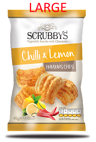 Scrubbys LARGE Hummus Chilli & Lemon Chips 125g – Broadway Candy