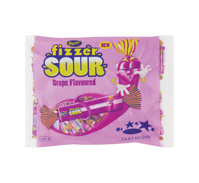 Mini Fizzer Sours Grape 100s – Broadway Candy