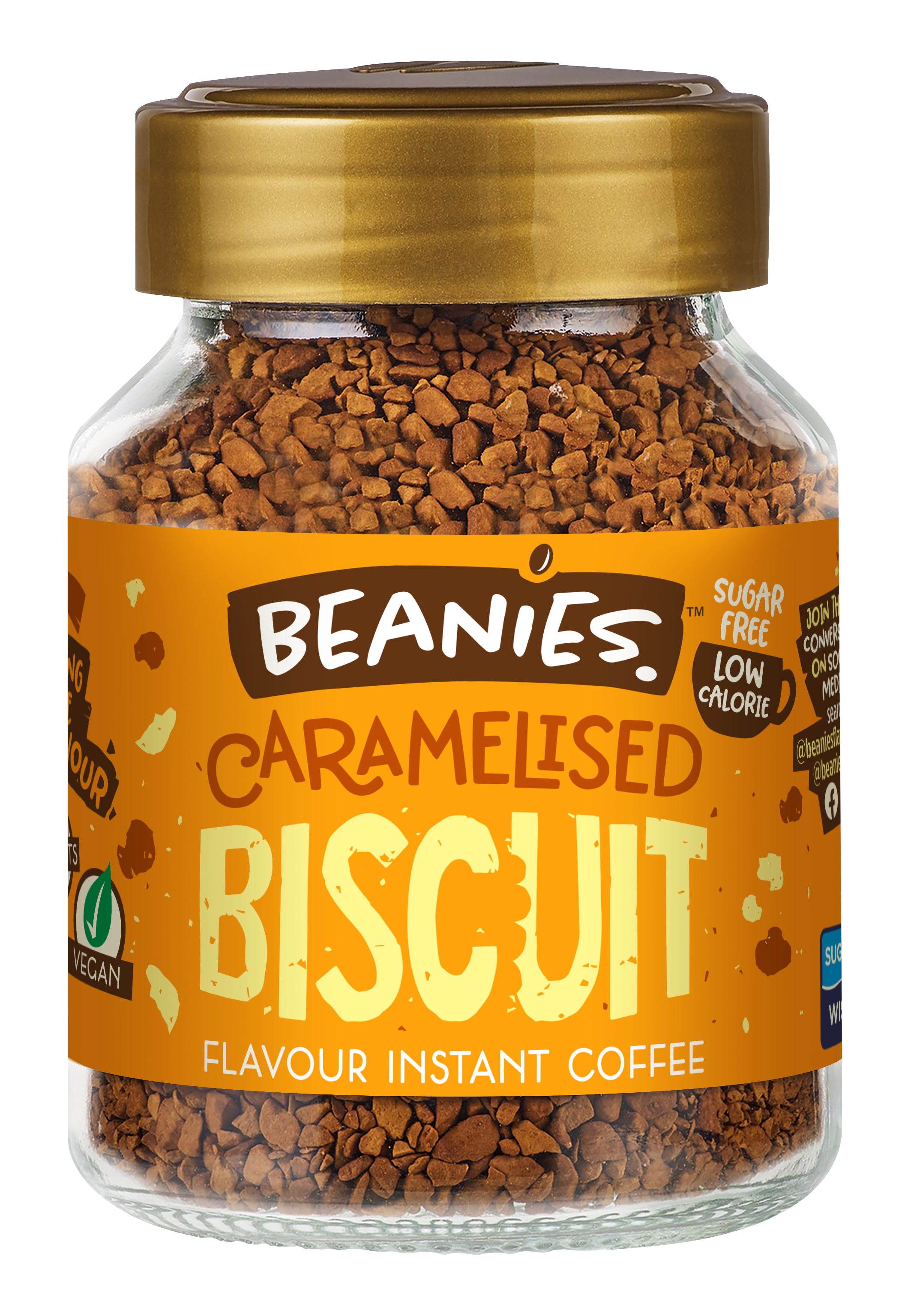 Beanies Caramelised Biscuit Flavoured Instant Coffee NK 50g – Broadway ...